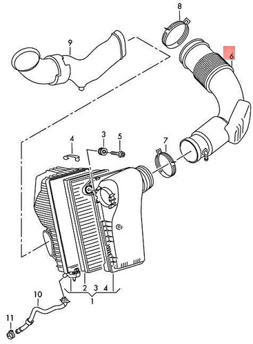Genuine VW Touareg 7P5 7P6 Intake Air Duct 7P0129684A | eBay