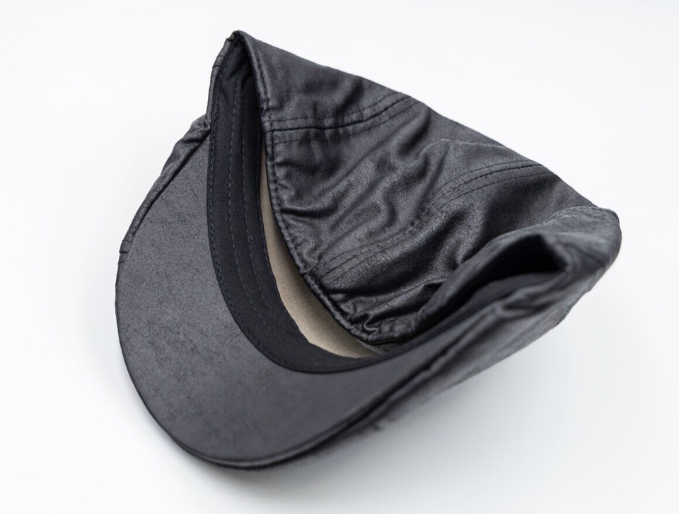 Boston Scally Company Scrapyard Black Faux Leather Cap M/L | eBay