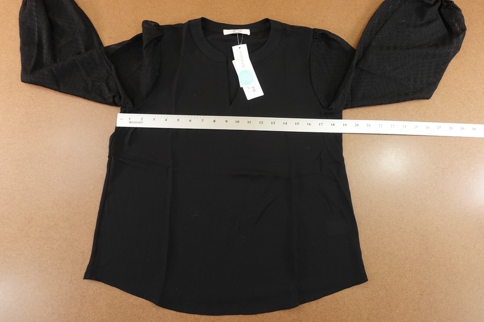 Beacon Apparel Womens Size Small Petite Black Mixed Material Long ...