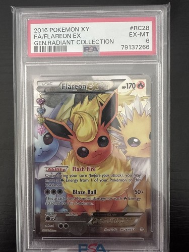 Pokémon XY Flareon EX full art RC28/RC32 PSA 6 Generations Radiant ...