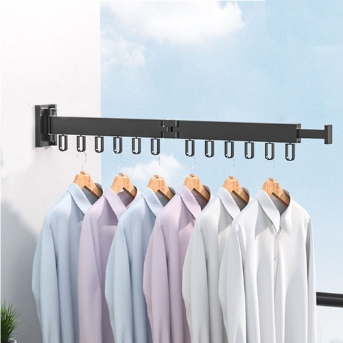Rotatable Folding Clothes Hanger Wall Mount Cloth Drying Rack for ...