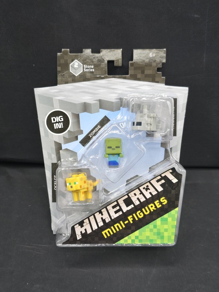 Minecraft Mini Figures Series 2 Stone Set Lot Of 4 Box 3-Pack BRAND NEW ...