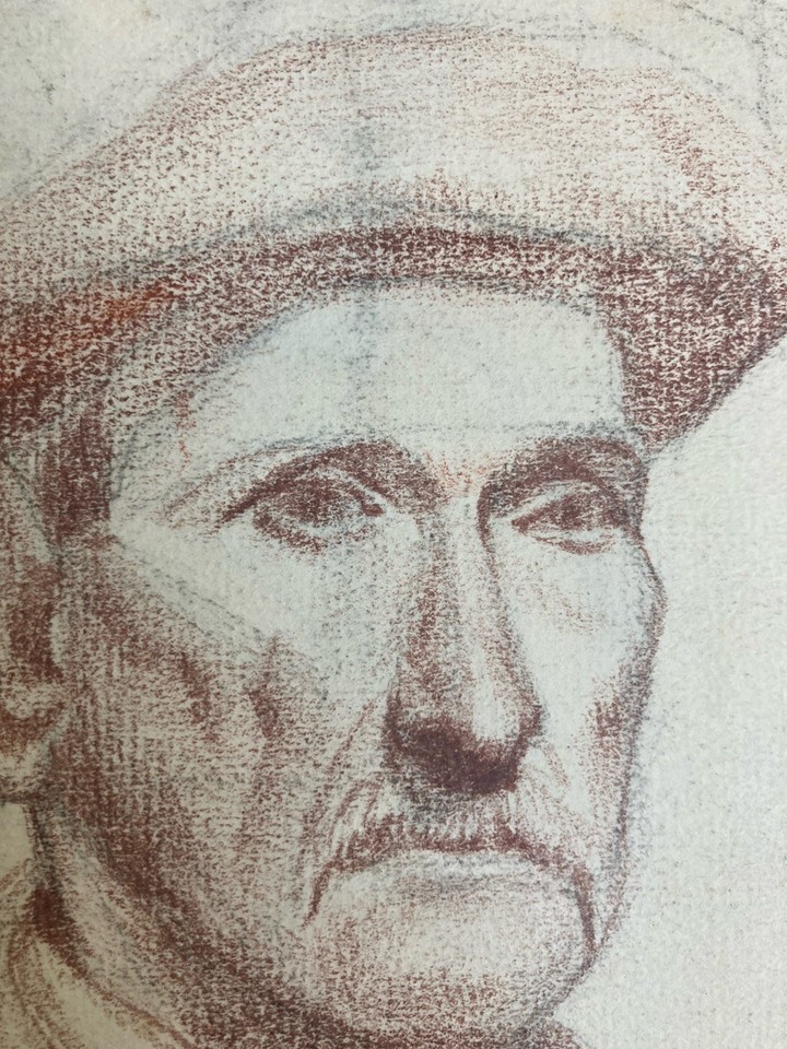 beautiful drawing pencil portrait hat man to identify ancient art 1850 ...