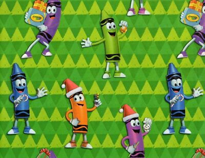 CRAYOLA CRAYONS WRAPPING PAPER FLAT GIFT WRAP HOLIDAY ANY OCCASION 20 ...