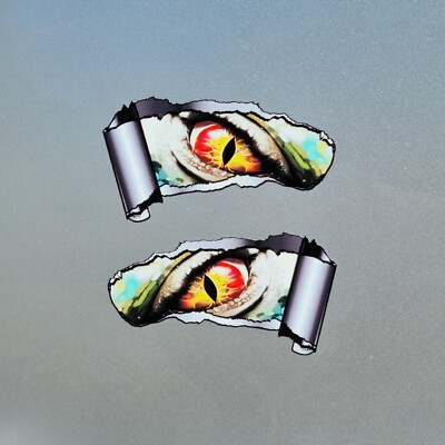2x Monster Evil Eye Ripped Metal Slash Vinyl Sticker Decal For Car ...