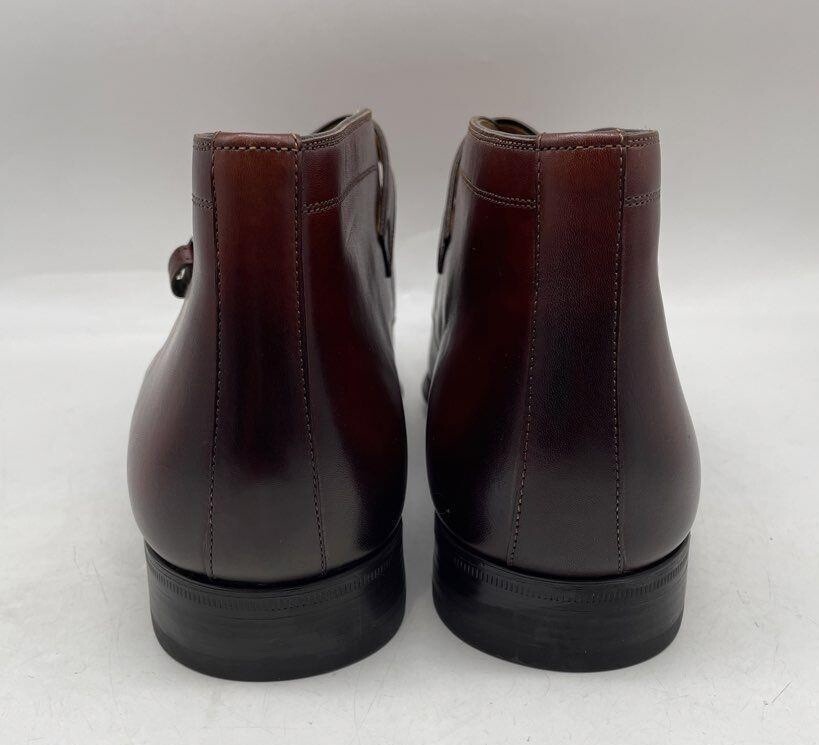 Magnanni Brown Leather Ankle Single Monk Strap Chukka Boots Dress Men ...