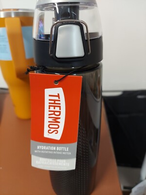 THERMOS 24 Ounce Hydration Bottle with Rotating Intake Meter Blue | eBay
