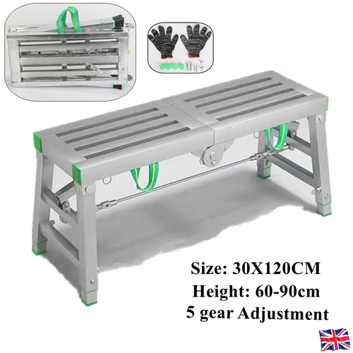 Folding Hop Up Work Platform Step Up Bench Plasterers Ladder Stool ...