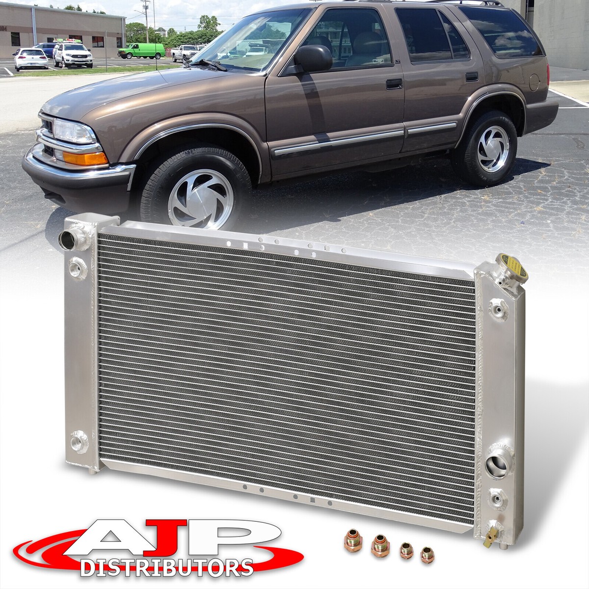 1996 Chevy Blazer Radiator 3 Row Radiator+Fans For Chevy Blazer S10