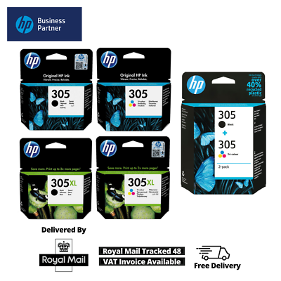 HP 305 / 305XL Black & Colour Ink Cartridges Lot for HP ENVY 6000 6010 ...
