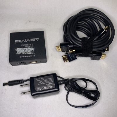 Binary Snap AV B-220-HDSPLTR-1x2 HDMI Splitter 1 in 2 out with Power Supply | eBay