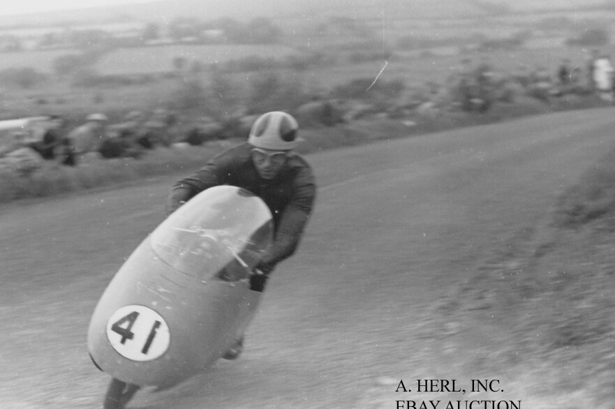 Moto Guzzi 350cc racer Dickie Dale 1956 Ulster Grand Prix motorcycle ...