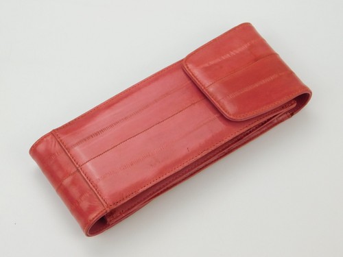 Lee Sands Double Ended Eel Skin Eye Glasses Case Pink Magnetic Snaps | eBay