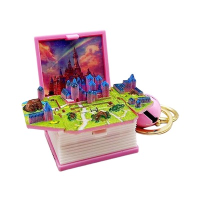 Castle Book Keychain Purse Keychain Cute for Car Keys Novelty Sensory ...