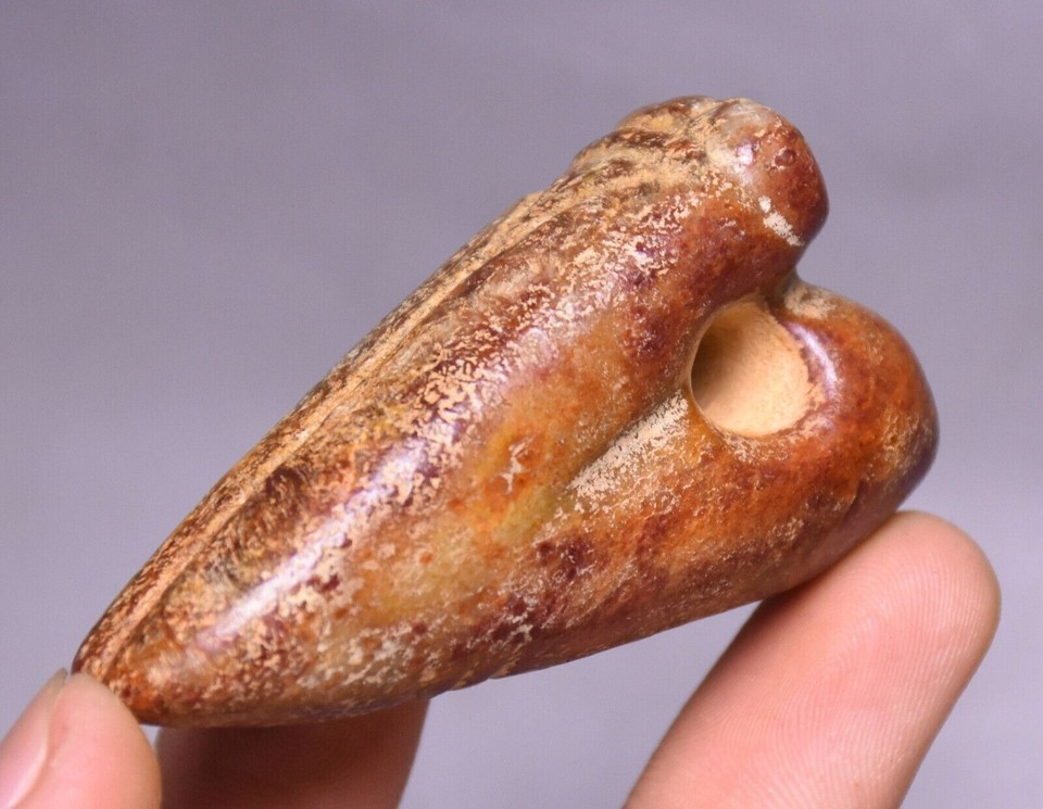 6.5CM China Hongshan Culture Old Jade Carved Animal Cicada Bird Amulet ...