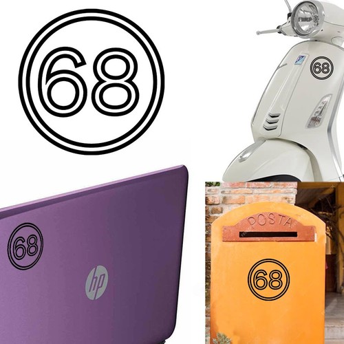 Sticker Vinyl Number 68 Version VII | eBay