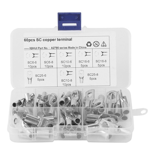 Δ 60pcs SC Terminals Red Copper Electrical Cable Connector Set Easy ...