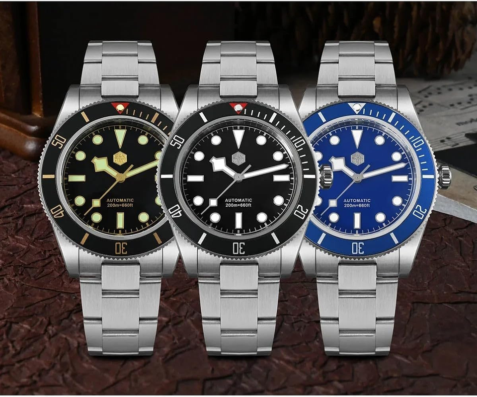 San Martin Men's 20Bar Automatic Dive Watch with Sapphire Crystal ...