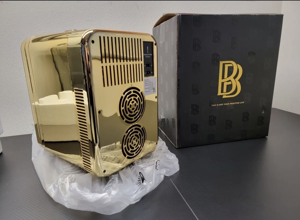 Ben Baller X NTWRK Gold Mini Fridge AMAZING SHOW PIECE RARE COLLECTION ...