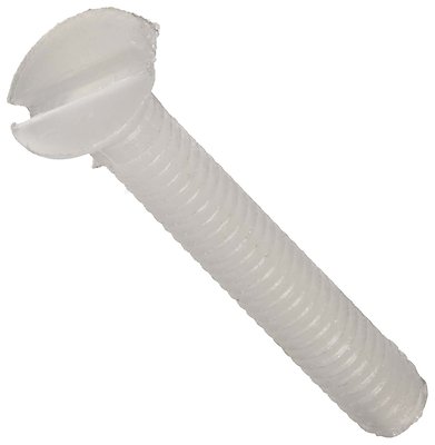 PVDF Machine Screw, Flat Head, Slotted Drive, #2-56, 1" Length (Pack of ...