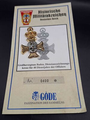 Grand Duchy of Baden Service Award Cross 40 years for officers Göde ...