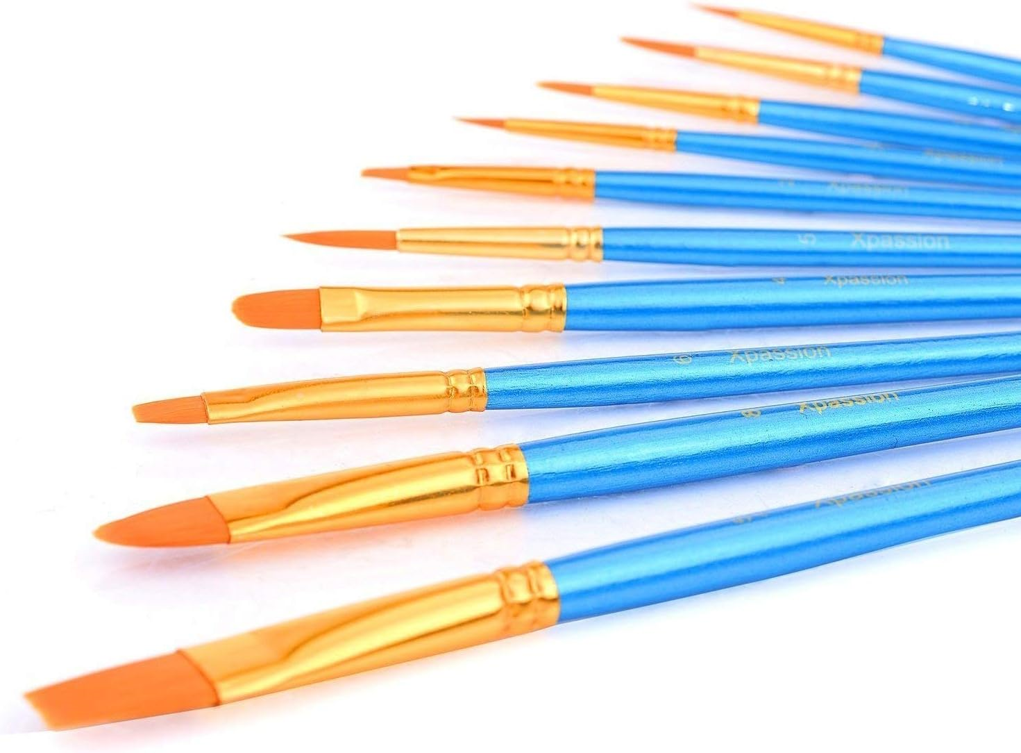 Zhu Ting Paint Brushes, 10pcs Paint Brush Set for & Face PaintingBlue ...