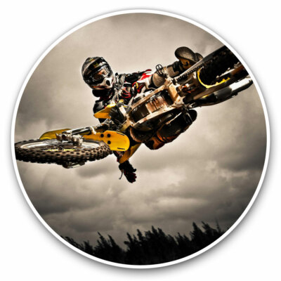 2 x Vinyl Stickers 7.5cm - Stunt Bike Motocross Motorbike Biker Cool ...