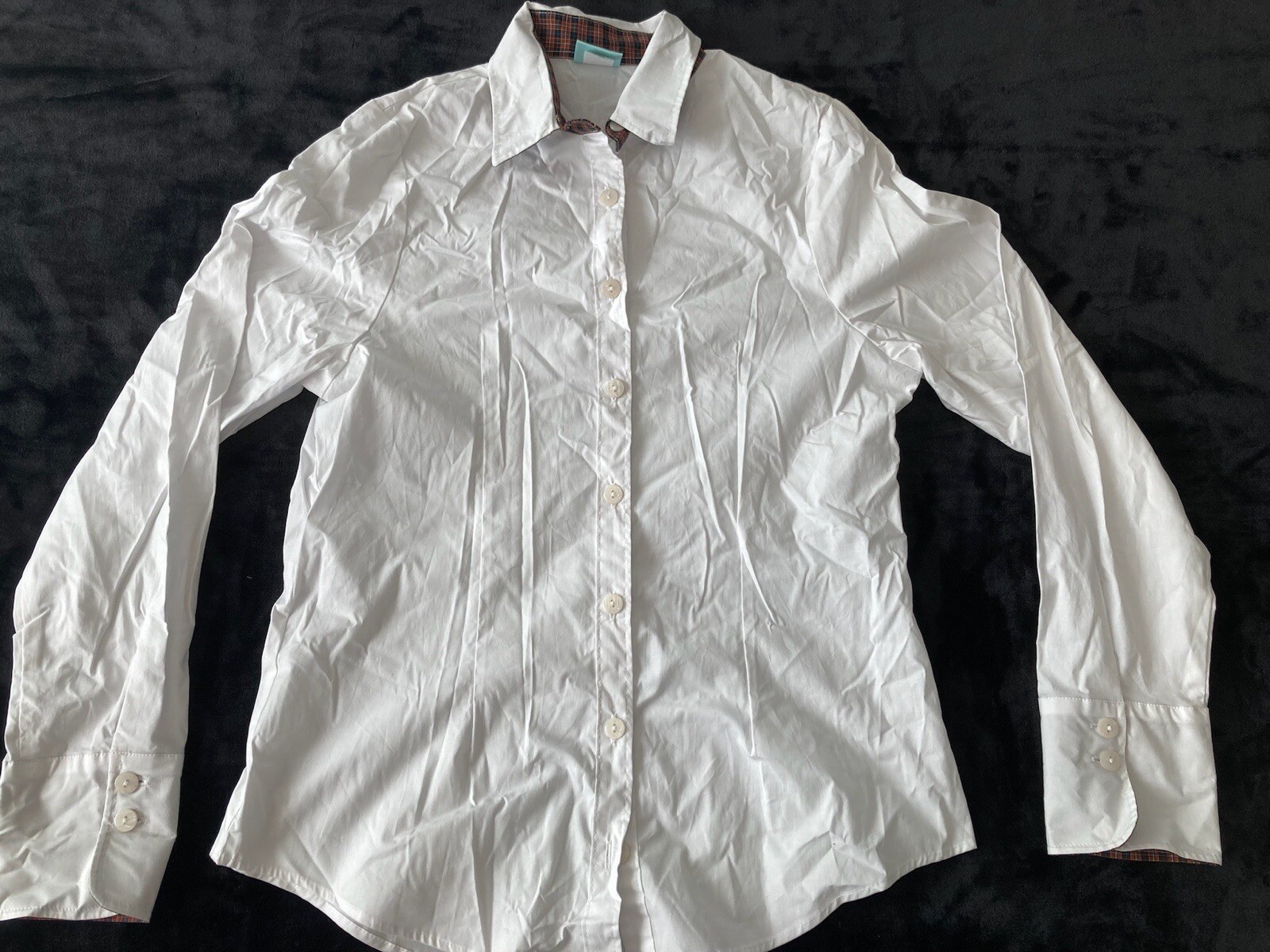 Haley and the Hound Womens White Button Down Shirt Si… - Gem