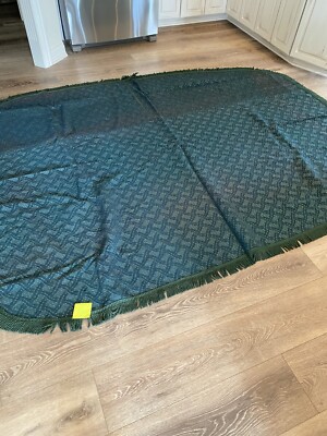 HUGE RARE LUREX Vintage Frieze Upholstery Fabric Textile DEEP FOREST ...