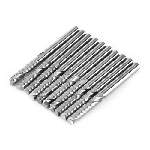 10pcs Tungsten Carbide Spiral End Mills Single Flute Milling Cutter ...