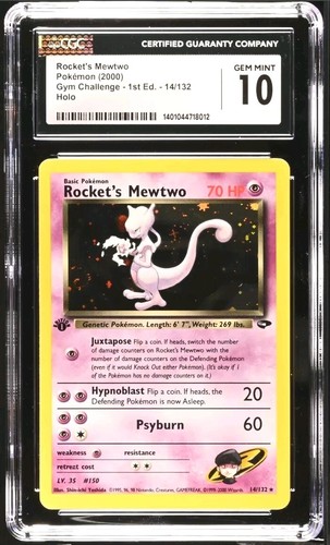 Rocket's Mewtwo 1st Edition 14/132 Gym Challenge Pokemon Holo CGC 10 ...