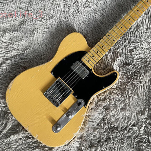 Custom Vintage Yellow TL Electric Guitar Relic Ash Body HS Pickups ...
