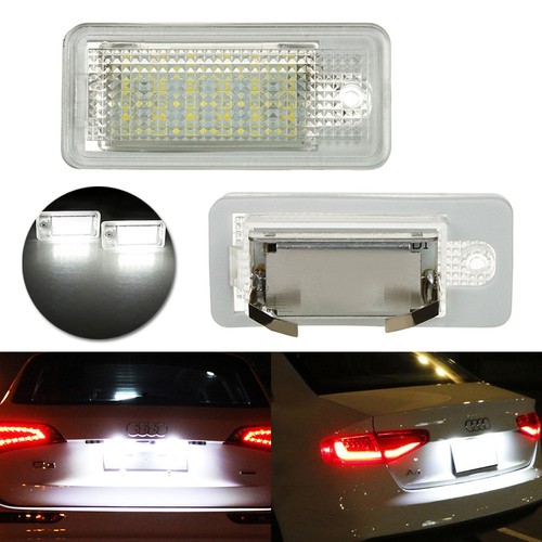 2x LED License Number Plate Light Canbus For Audi A3 A4 A6 A8 Q7 B6 B7 ...