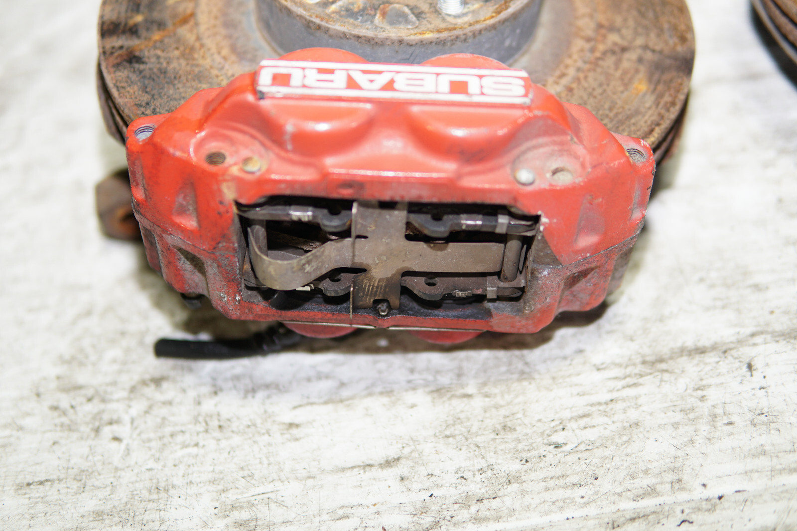 JDM Subaru Impreza WRX STi Forester 4 Pot Piston Brake Calipers Hubs ...