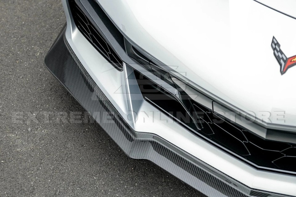 1 Piece Extended Front Lip For 23-Up Corvette C8 Z06 Z07 CARBON FIBER ...
