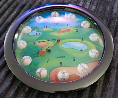Wall Hanging Golf Course Golf Ball Numbers Quartz Clock Nice Works | eBay