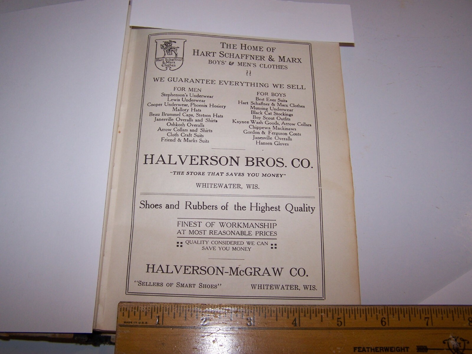 1919 HALVERSON BROS - HALVERSON McGRAW Paper Ad WHITEWATER WISCONSIN | eBay