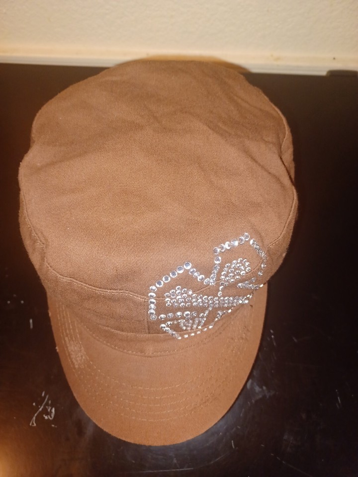 Y2k Grunge Style Rhinestone Cross embellished Brown Distressed Hat | eBay