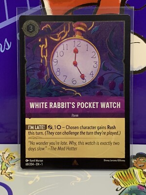Disney Lorcana White Rabbit's Pocket Watch # 68/204 Rare Foil | eBay