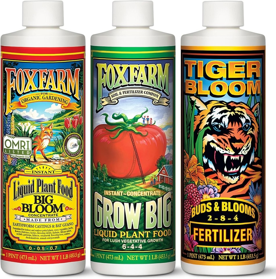 Fox Farm Liquid Nutrient Trio Soil Formula - Big Bloom Grow Big Tiger ...
