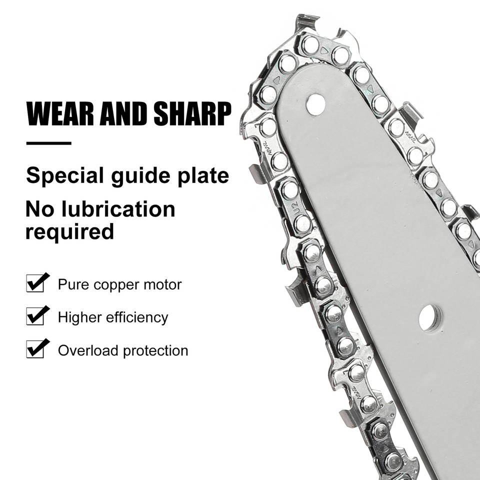 6" Mini Cordless Electric Chainsaw 2X Battery Powered Wood Cutter ...