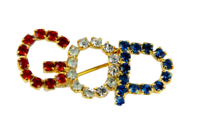 6030071 GOP Grand Old Party Lapel Pin Ole Rhinestones Brooch Republican ...