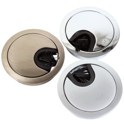 50mm Metal Wire Grommets COMPUTER DESK HOLE COVER Table Cable Tidy ...