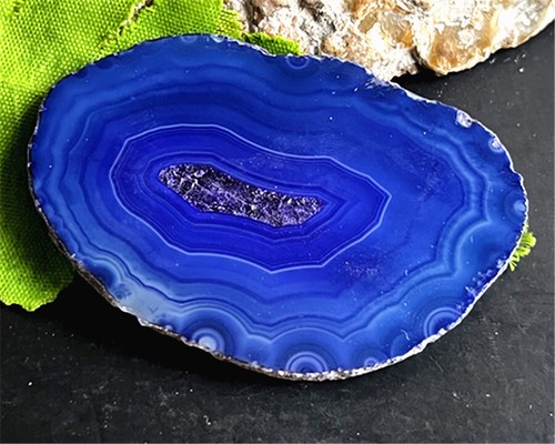 BBR10689 66x45x4mm Blue/white Druzy Geode Agate Slab/slice | eBay