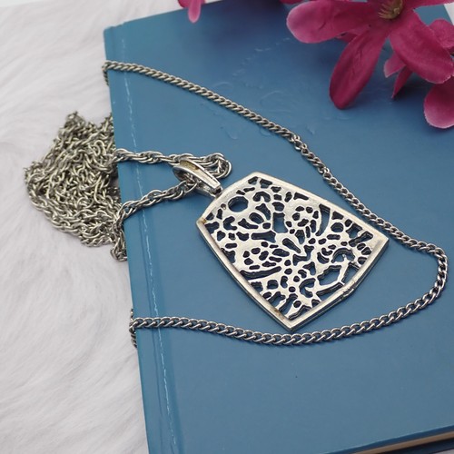 Vintage Glenn Mitchell Silver Tone 2 Strand 24" Pendant Chain Necklace ...