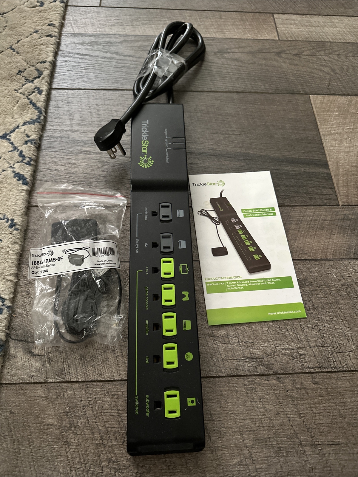 TrickleStar 7 Outlet AV Advanced Power Strip - Black 188LV-IRMS-8F | eBay