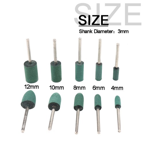 50Pcs Cylindrical Rubber Grinding Head Polishing Burr Bit Mounted Set ...