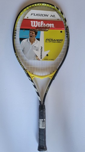 Wilson Fusion XL V Matrix L3 Neon Yellow/Black Oversize Tennis Racquet ...