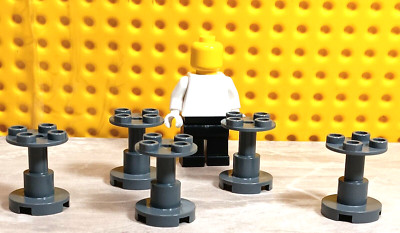 LEGO Supports Lot of 5 Round Gray Stackable 2x2x2 Dark Blue Gray Pillar ...