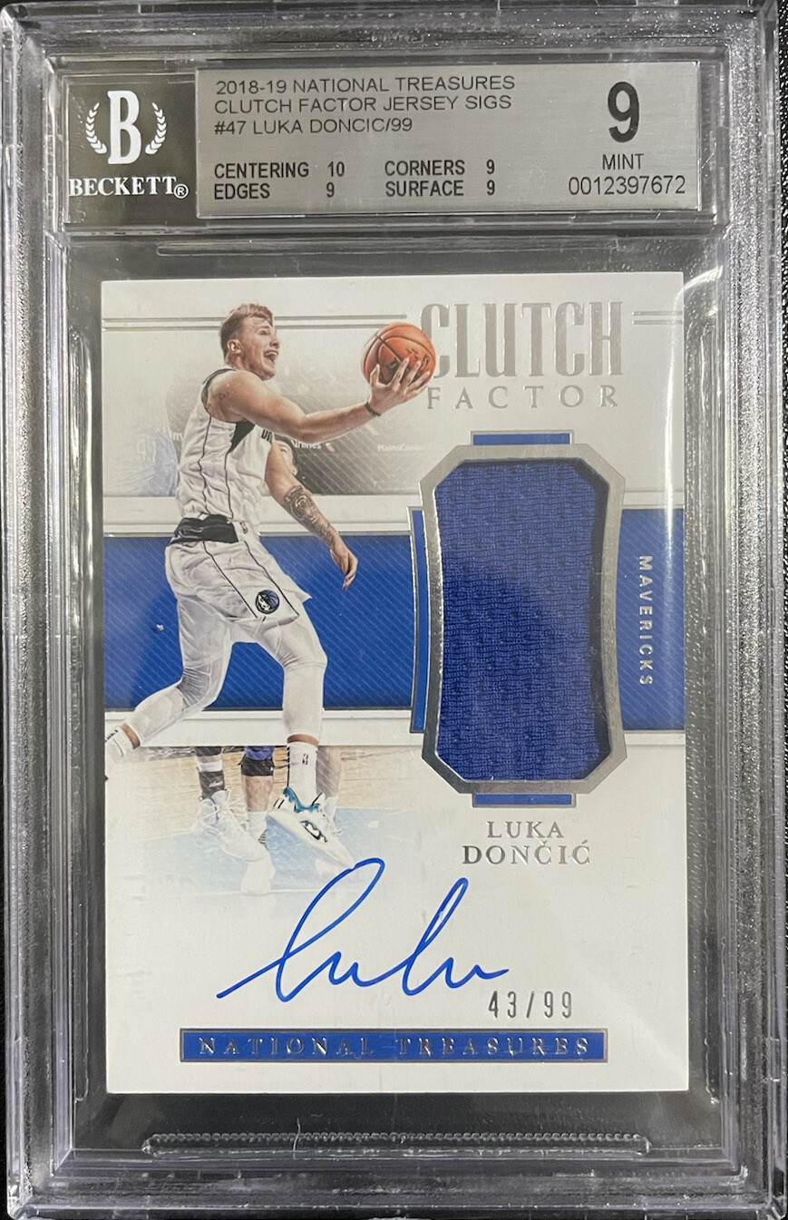 2018 National Treasures Clutch Luka Doncic ROOKIE RC AUTO PATCH 43/99 ...